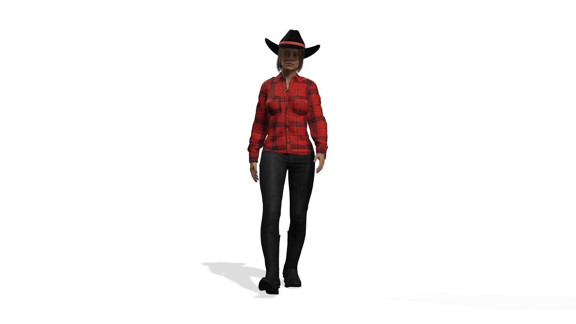 3D model Modern Western Rancher Cowgirl VR / AR / low-poly | CGTrader