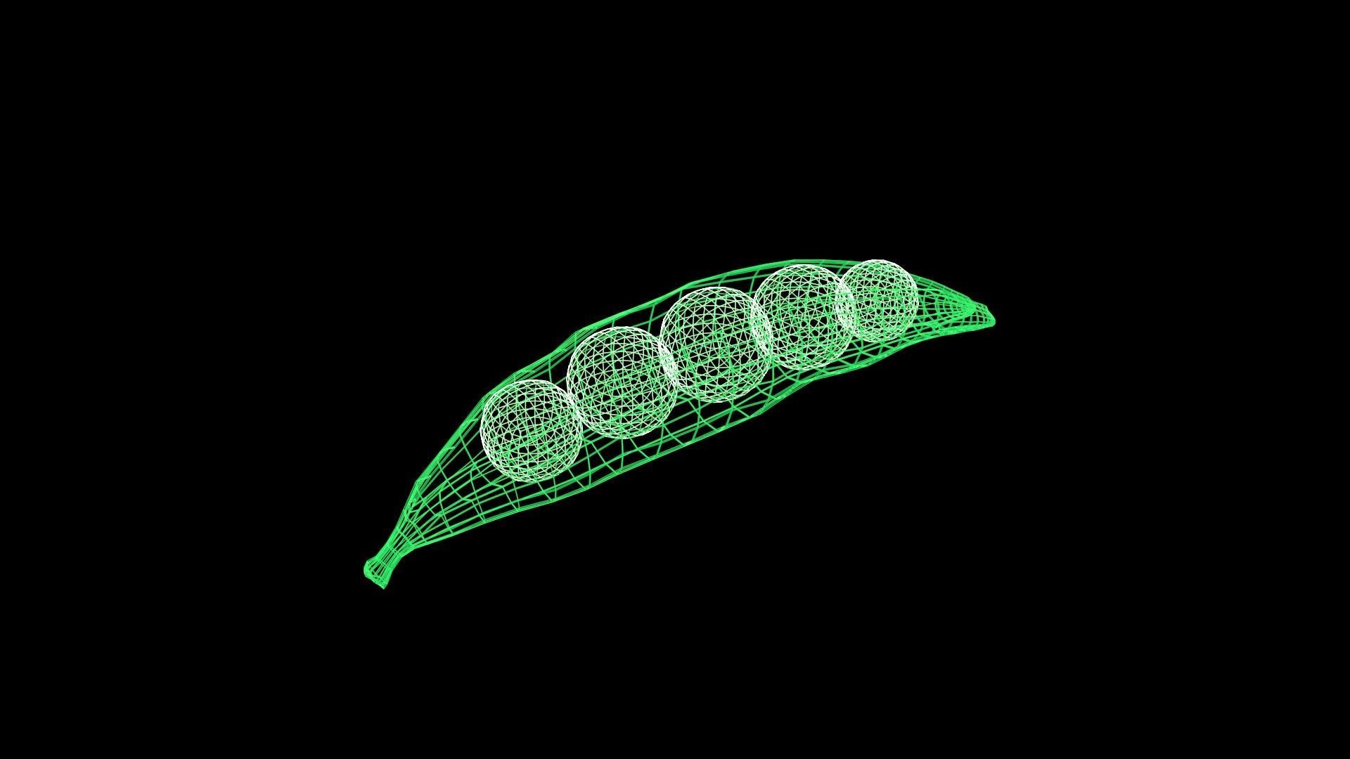 3D model PEA Low-poly 3D model peas in pod VR / AR / low-poly | CGTrader