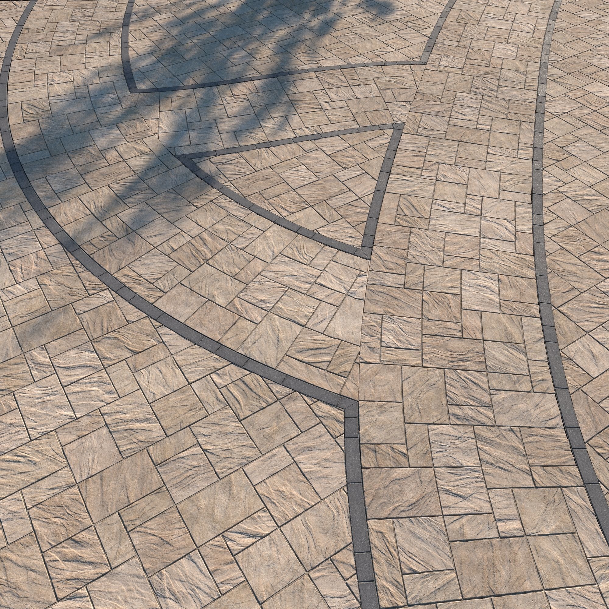 Texture 8K Large Area Natural stone pavers 01 - 6 Variations VR / AR ...