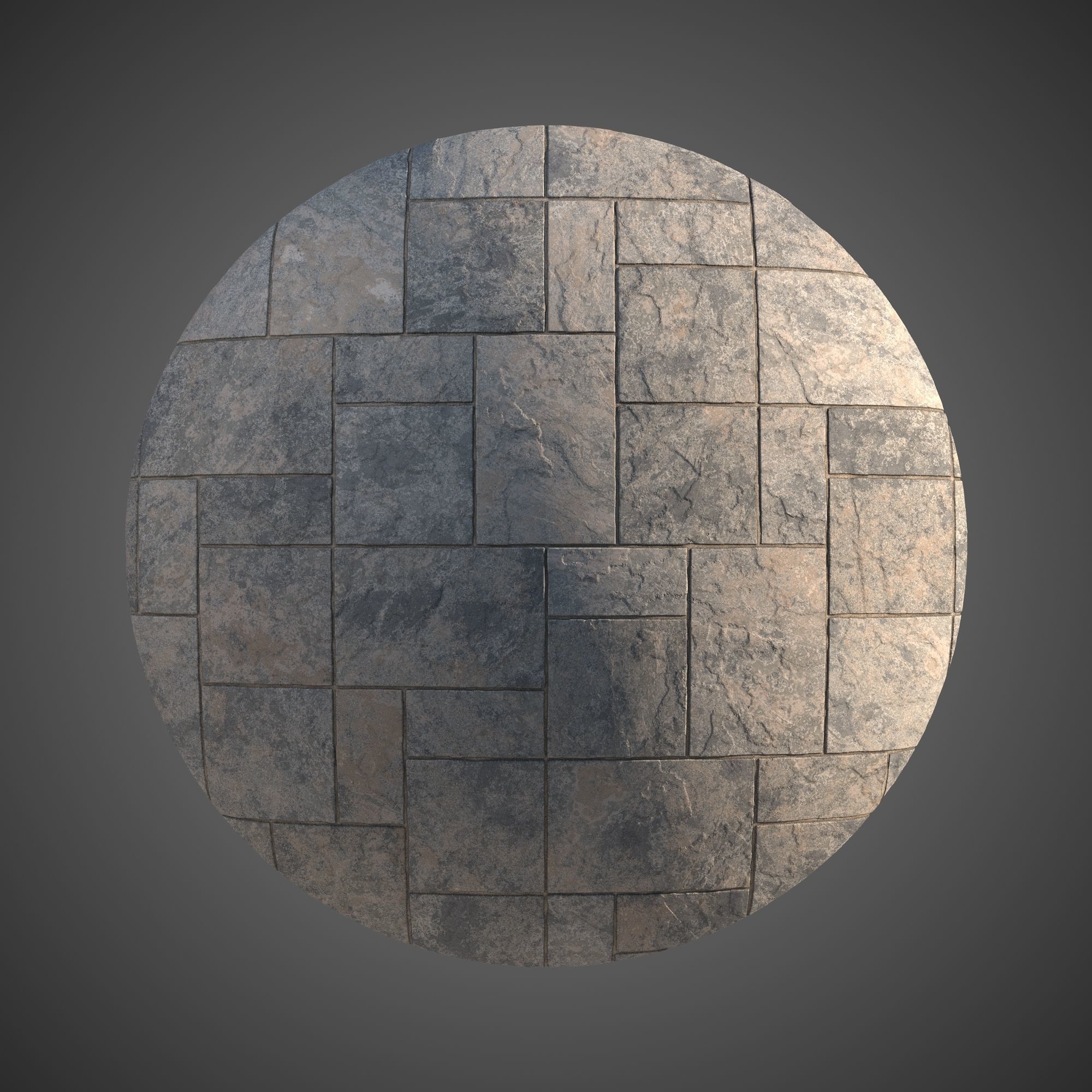 Texture 8K Large Area Natural stone pavers 02 - 6 Variations VR / AR ...