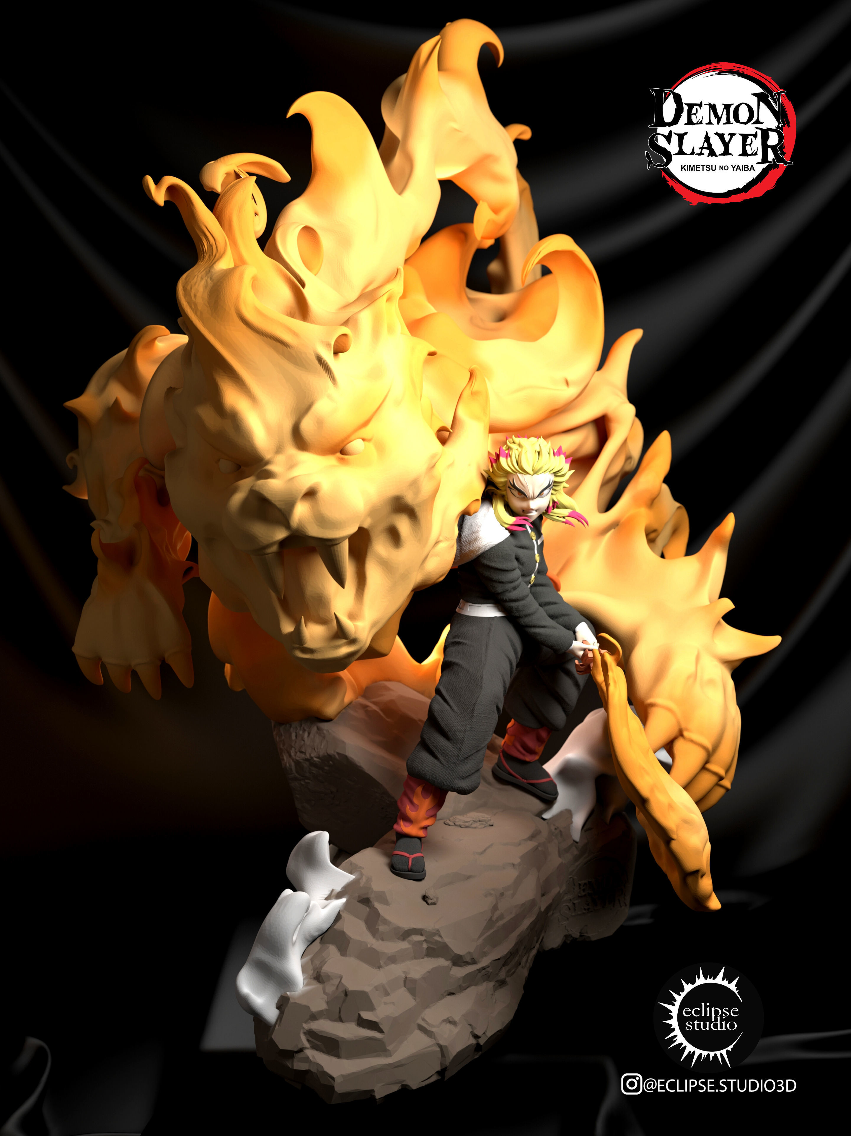 Rengoku Kinetsu no Yaiba Demon Slayer 3D model 3D printable | CGTrader