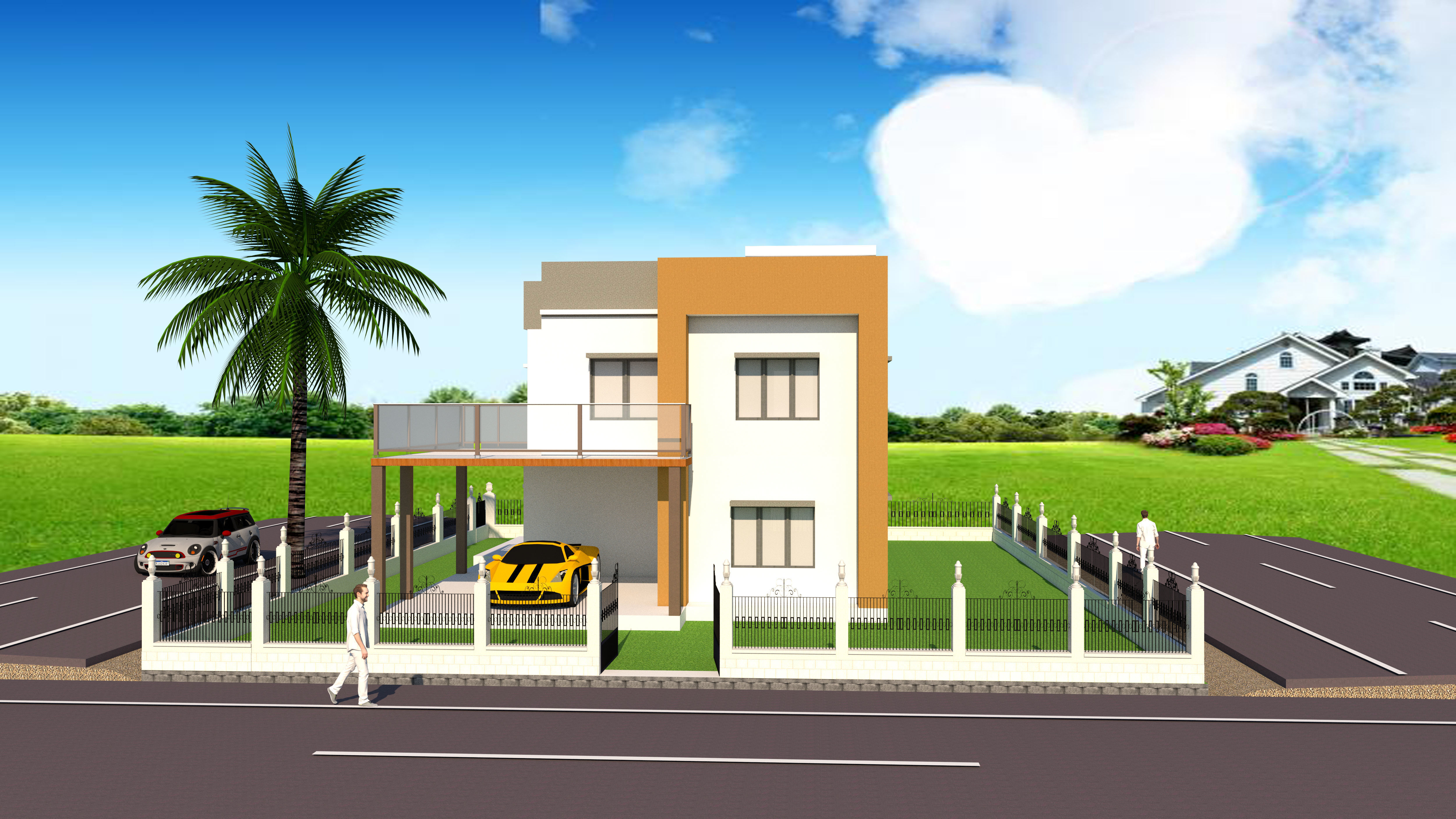 double story villa REVIT 3D model | CGTrader