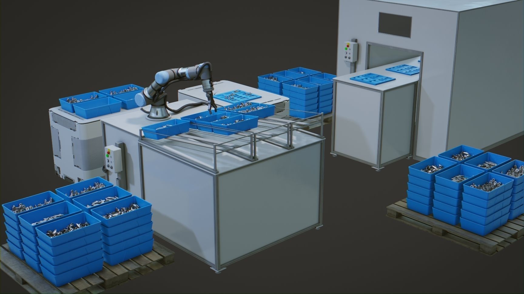 3D model Industrial Packing Machine Collection VR / AR / low-poly ...