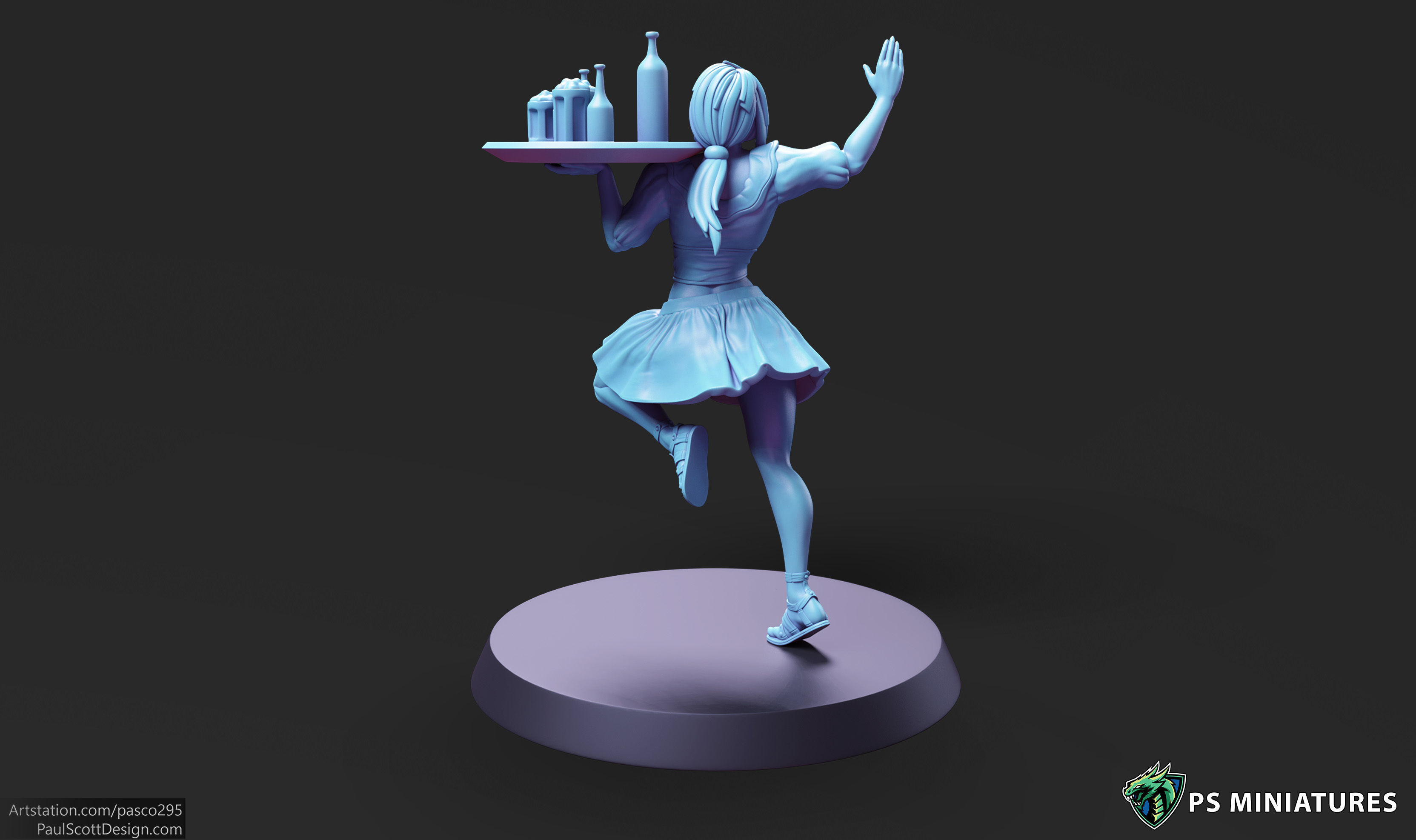 Human Barmaid 01 2 Variants and Pinup 3D model 3D printable | CGTrader