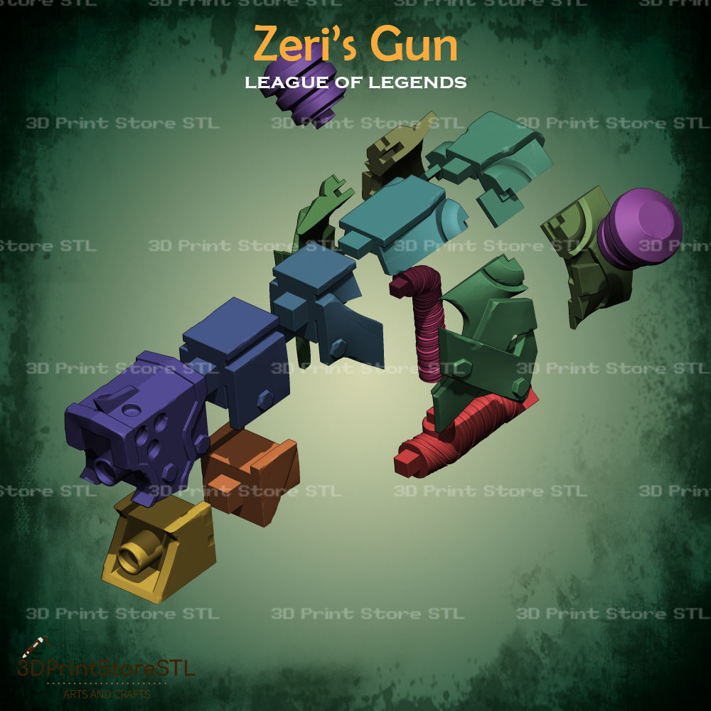 Zeri Gun Cosplay League of Legends - STL File 3D model 3D printable ...