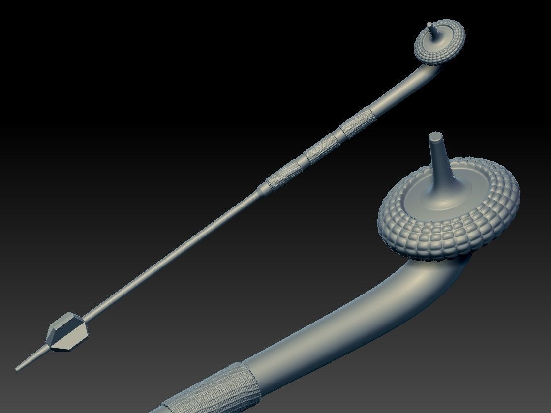 Fett Graffi Stick Full Size and One12 scale STL files 3D model 3D ...