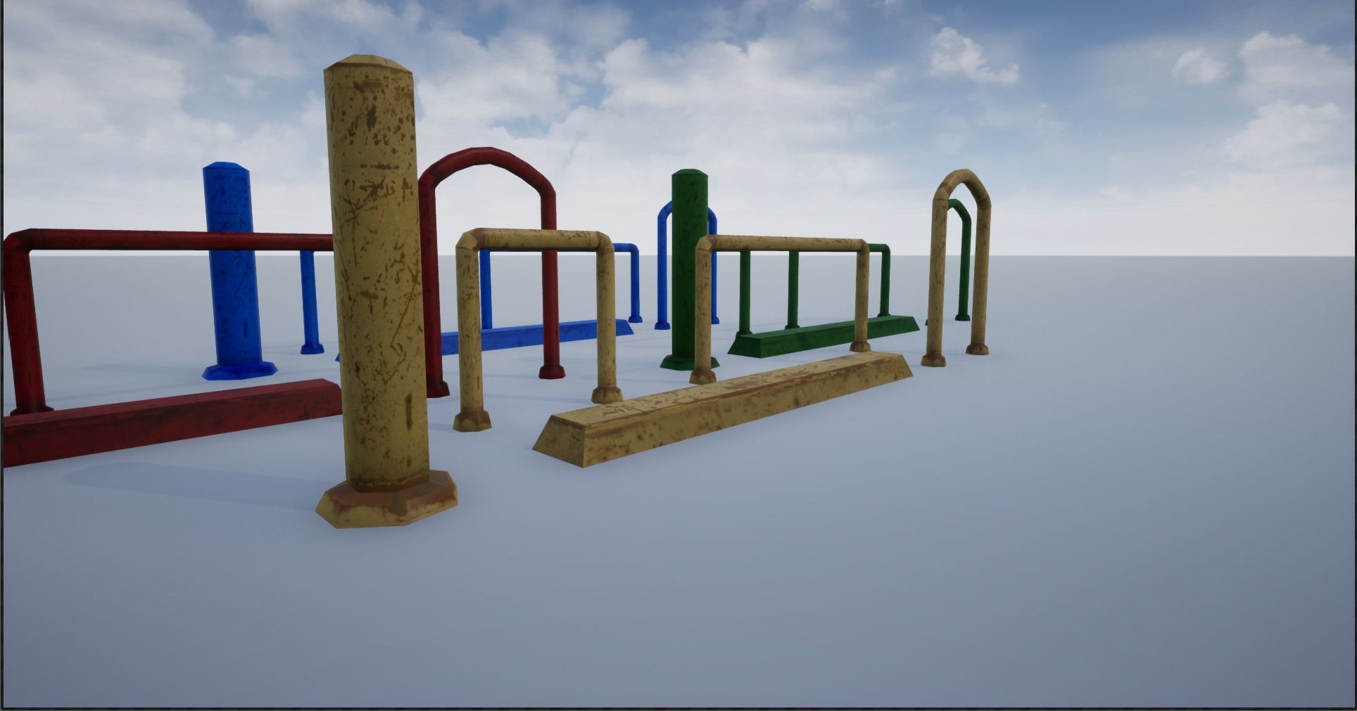 3D model Parking and Street Obstacles - Bumps VR / AR / low-poly | CGTrader