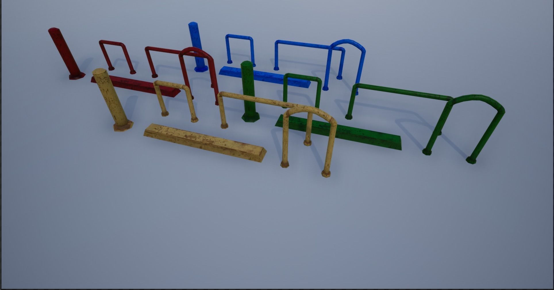 3D model Parking and Street Obstacles - Bumps VR / AR / low-poly | CGTrader