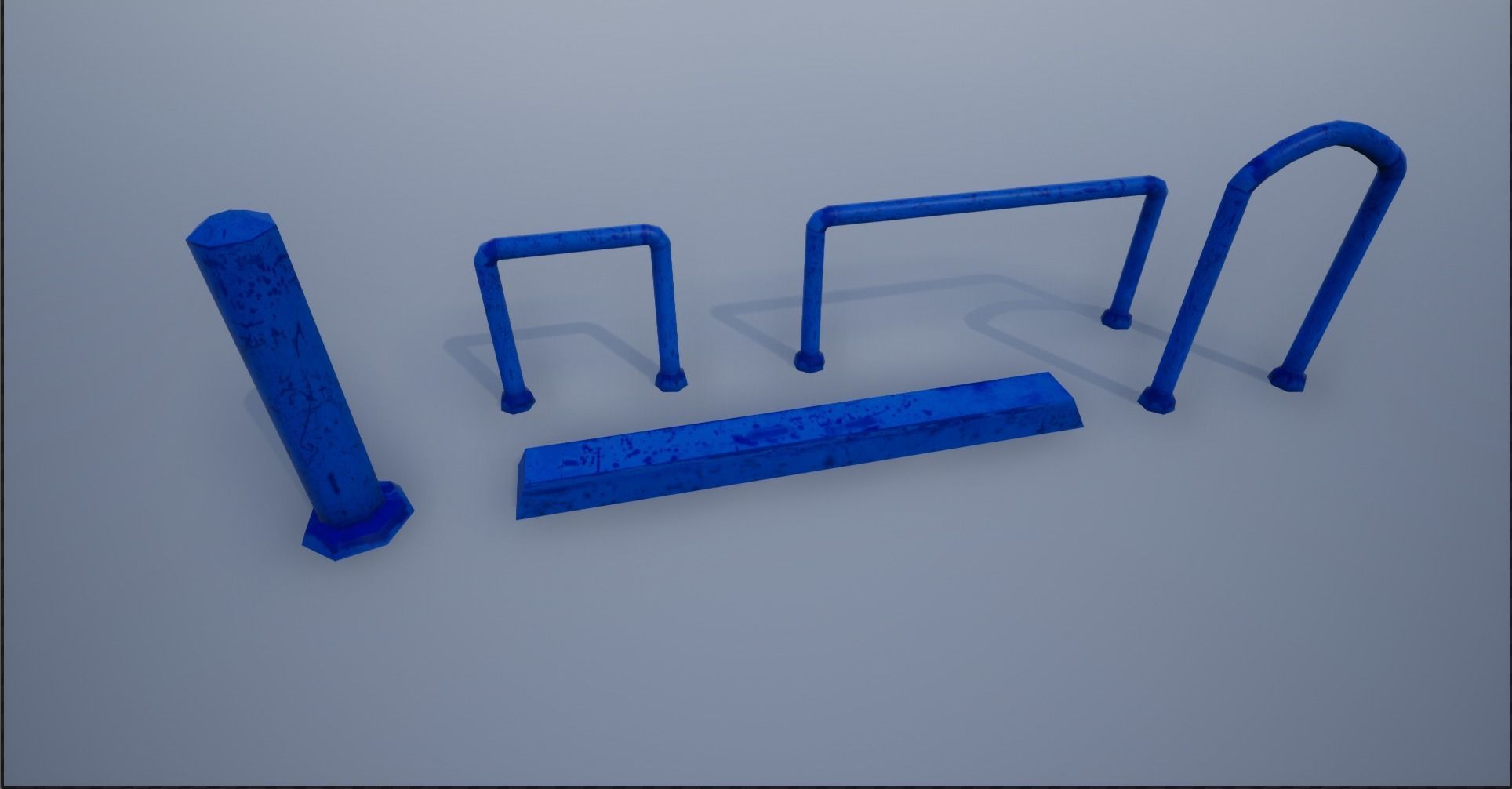 3D model Parking and Street Obstacles - Bumps VR / AR / low-poly | CGTrader