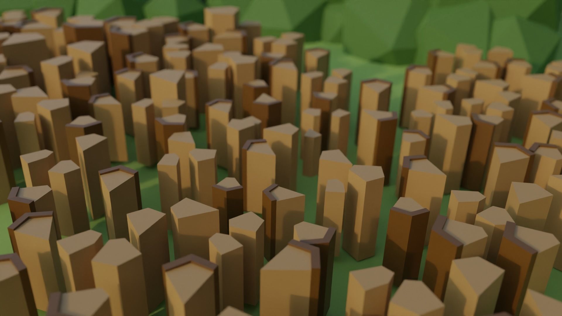 Lowpoly Stylized Logs set of wooden pieces free VR / AR / low-poly 3D ...