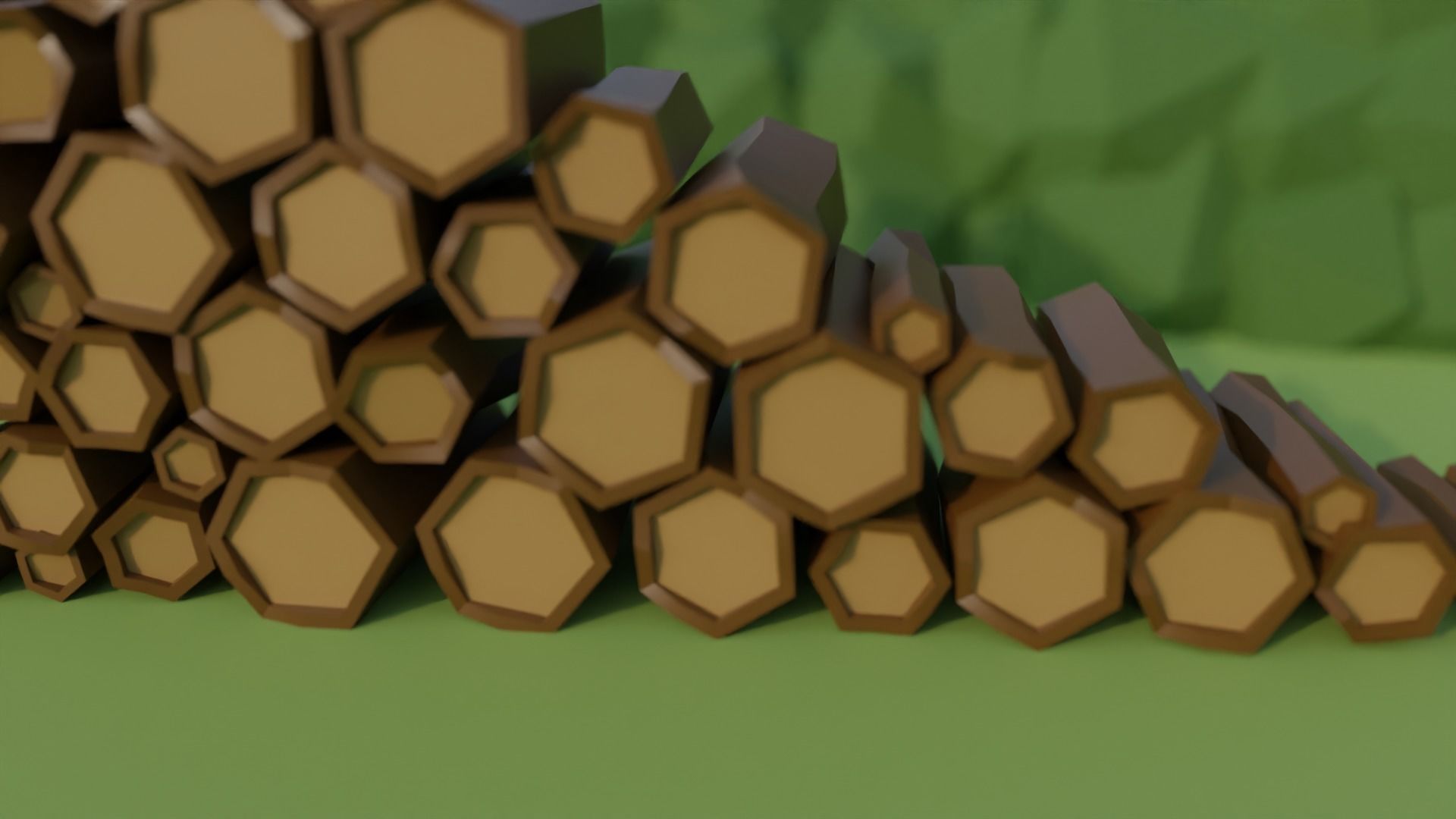 Lowpoly Stylized Logs set of wooden pieces free VR / AR / low-poly 3D ...