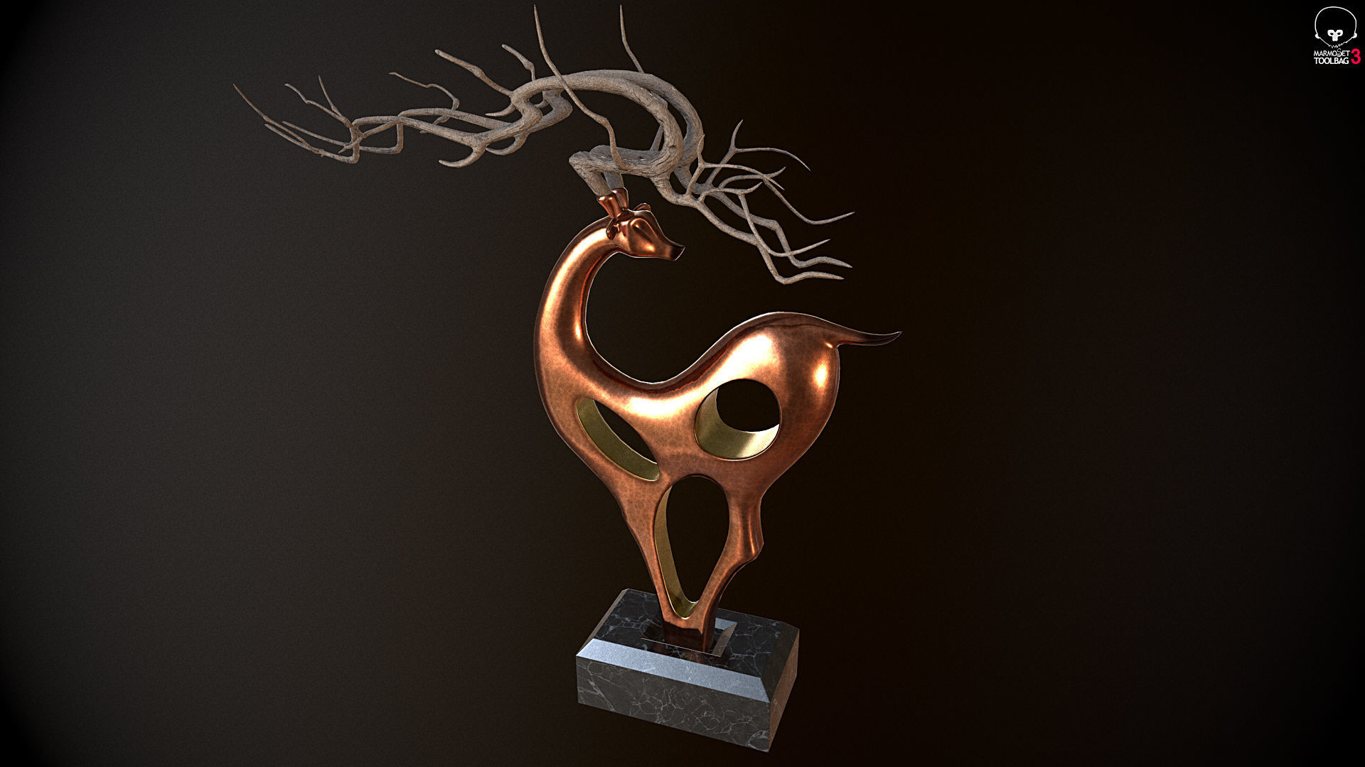 3D model Copper Deer Decoration VR / AR / low-poly | CGTrader