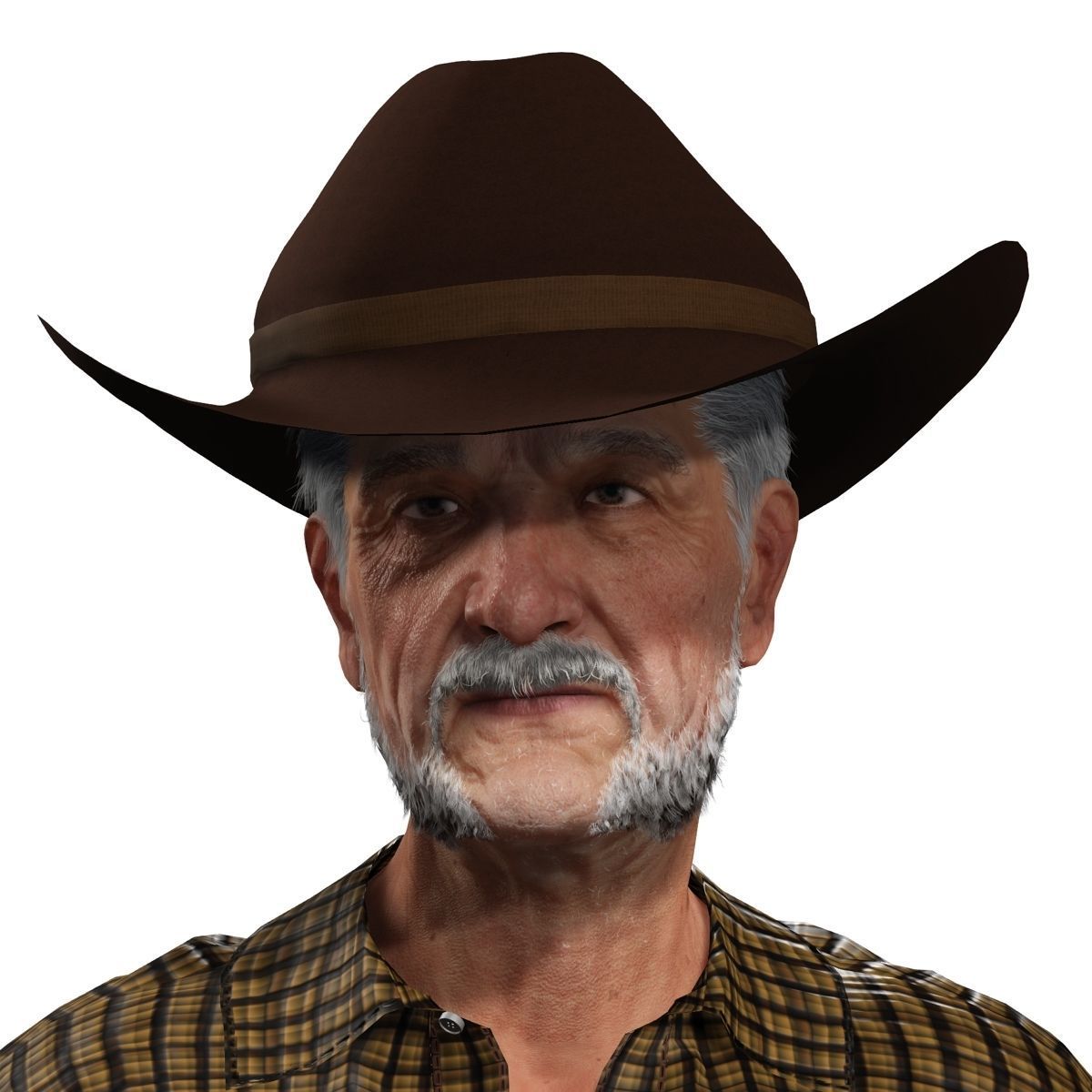 3D model Old Man Modern Western Rancher Cowboy VR / AR / low-poly ...