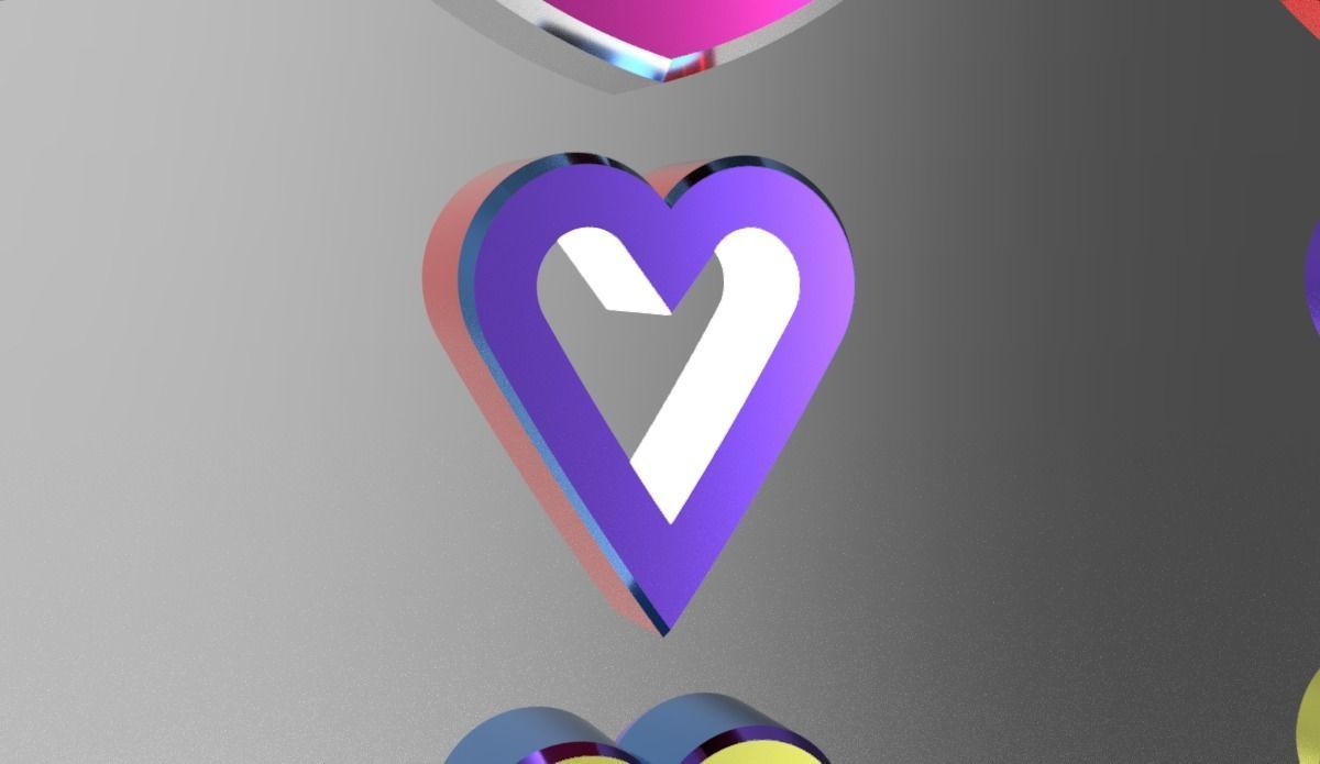 Hart shapes 3D model | CGTrader