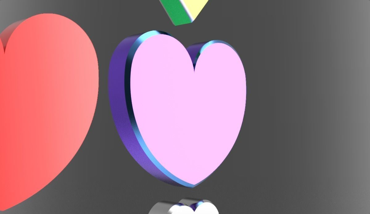 Hart shapes 3D model | CGTrader