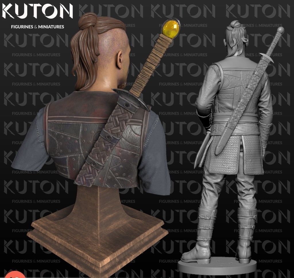 Uhtred vikings kutton statue 3D model 3D printable | CGTrader