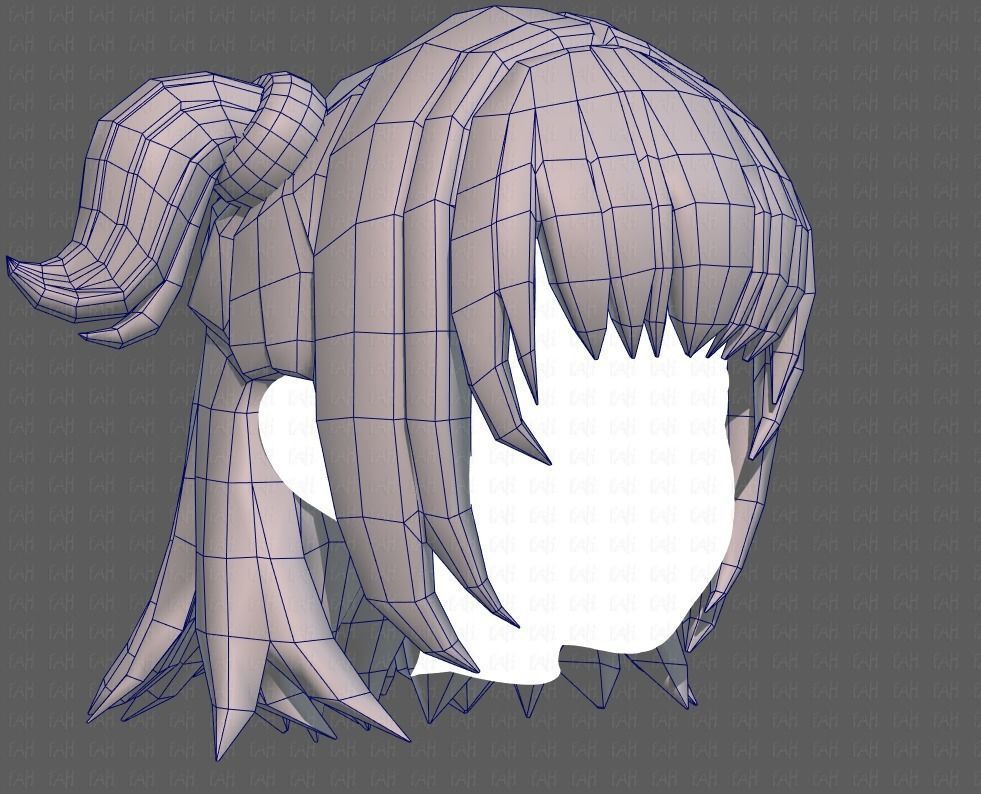 3D model Base Hair for girl V07 VR / AR / low-poly | CGTrader