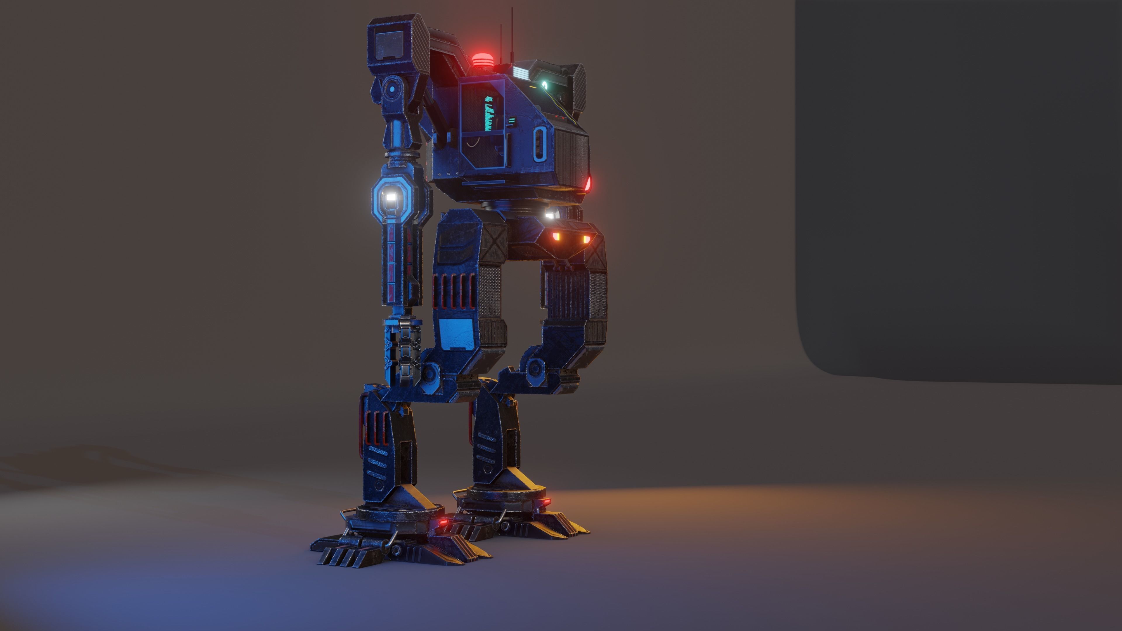 3D model Cyberpunk mech VR / AR / low-poly | CGTrader