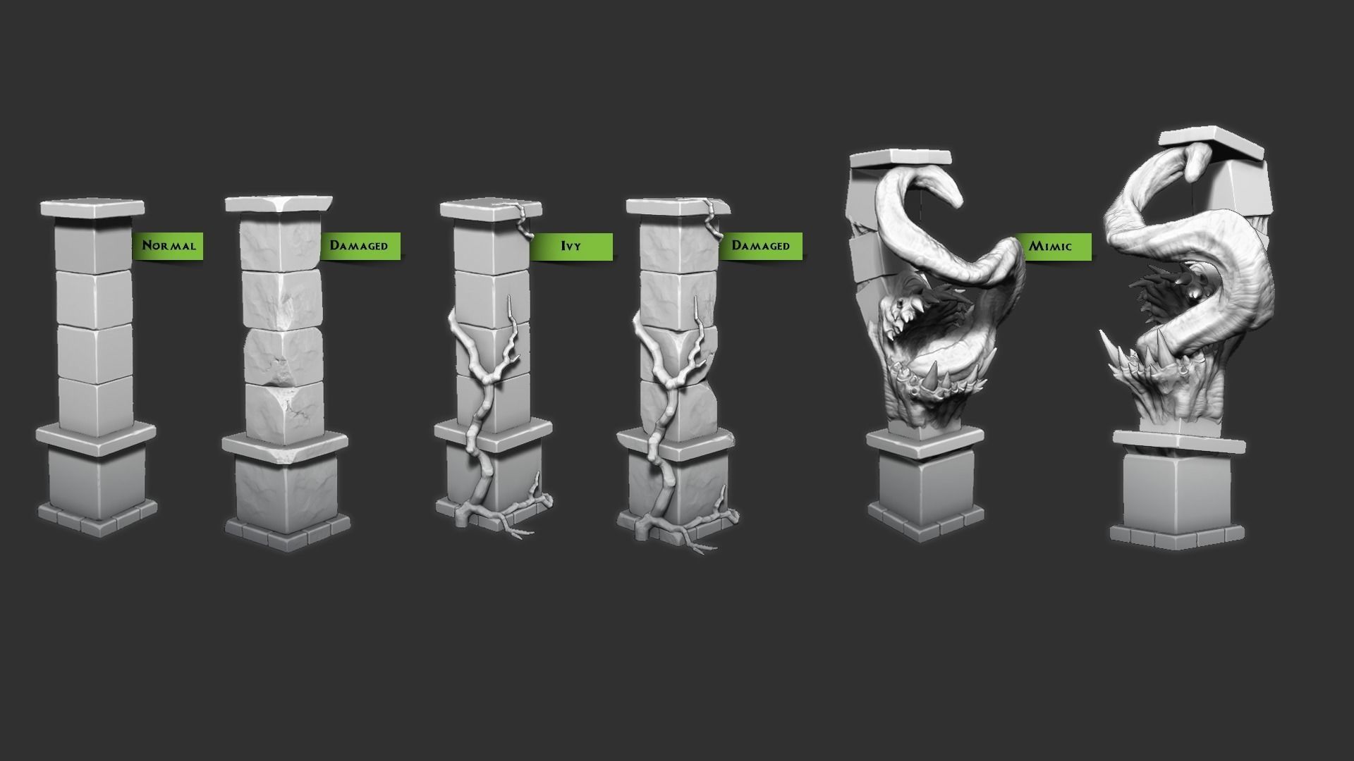 Stone Pillar Mimic Package 3D model 3D printable | CGTrader