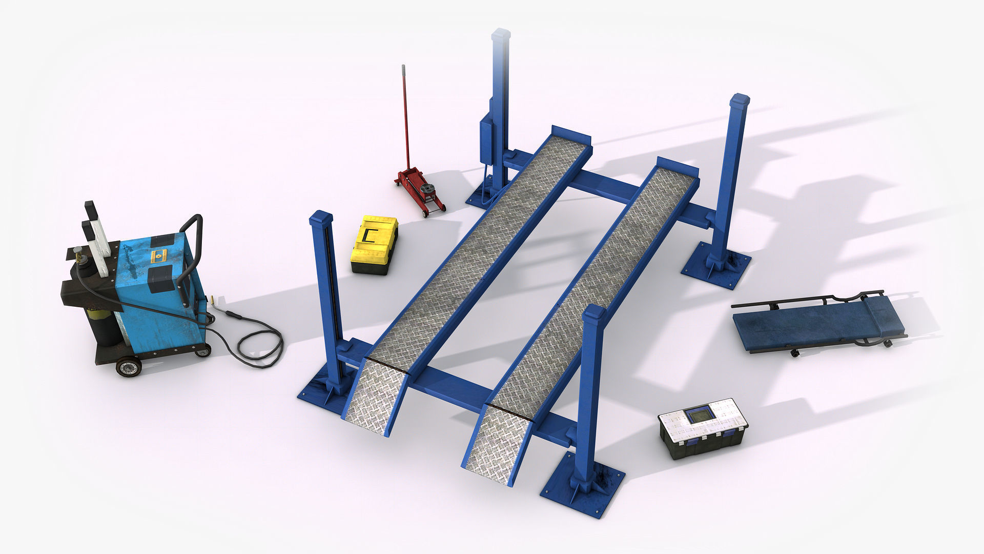 3D model Auto Repair Shop Lowpoly Car Service 3D Models Collection VR ...