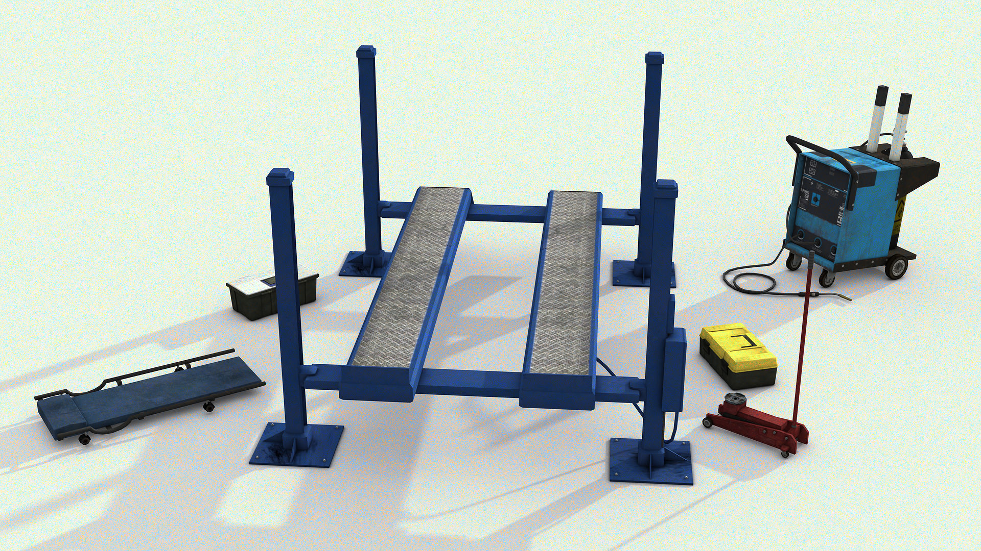 3D model Auto Repair Shop Lowpoly Car Service 3D Models Collection VR ...