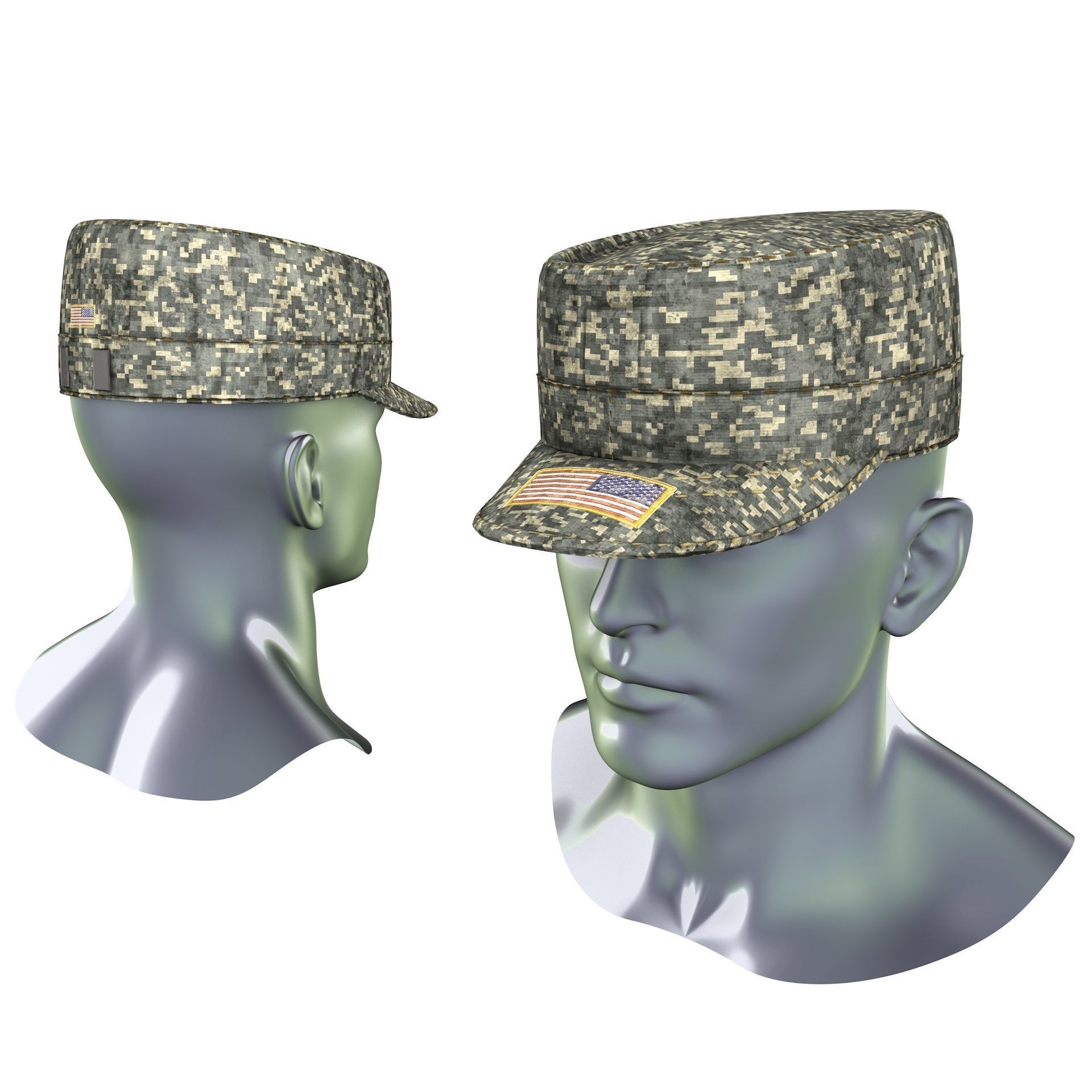 3D model US Army Patrol Cap Digital Camouflage Hat VR / AR / low-poly ...