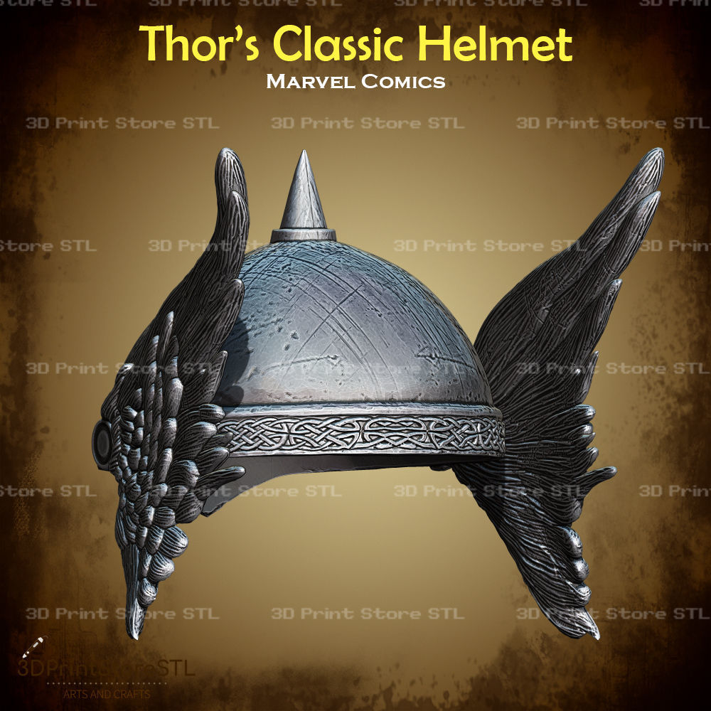 Thor Classic Helmet Cosplay Marvel - STL File 3D model 3D printable ...
