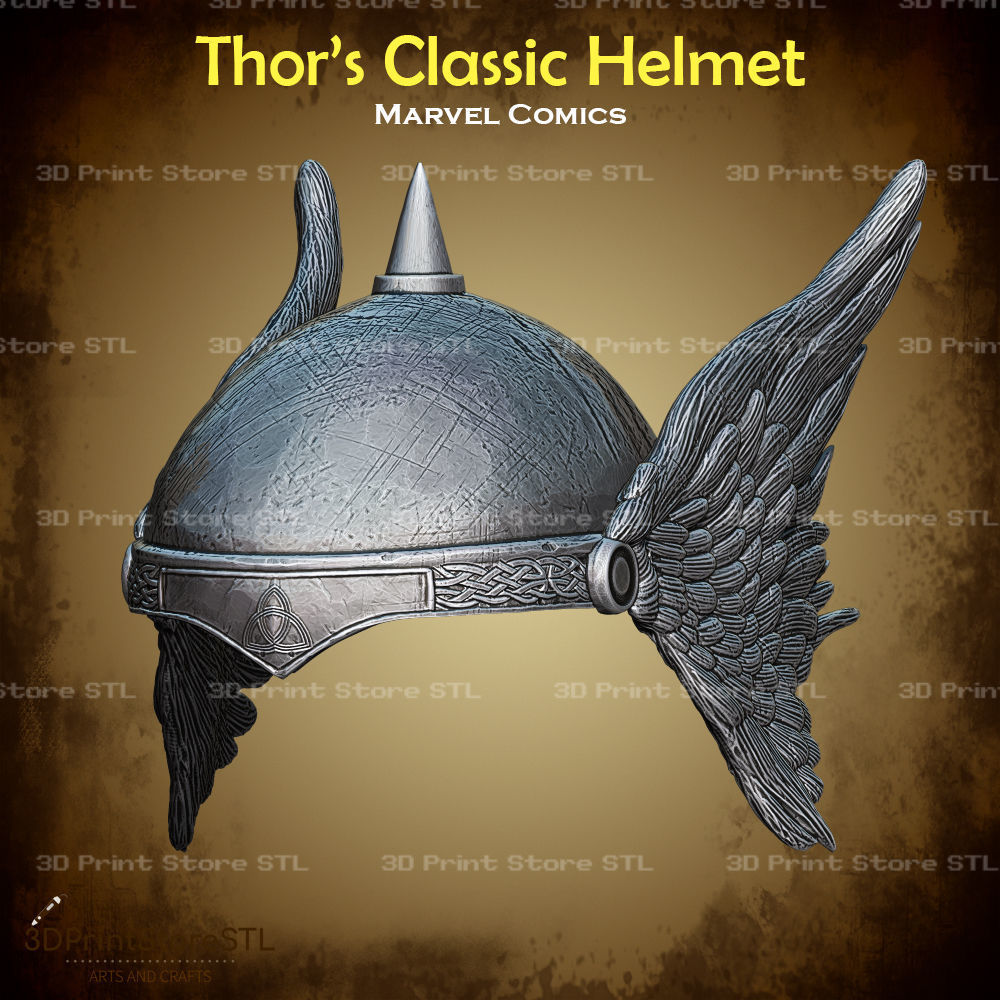Thor Classic Helmet Cosplay Marvel - STL File 3D model 3D printable ...