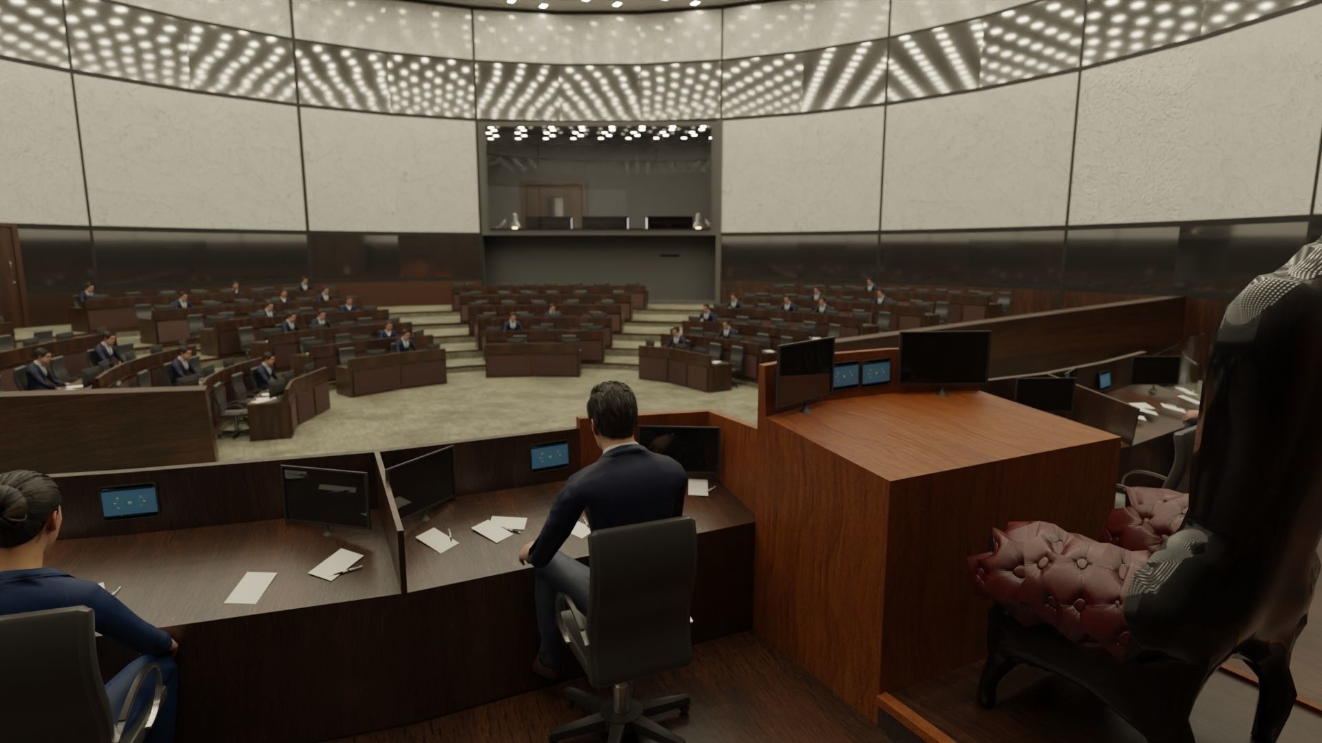 3D model VR Conference Hall Council Parliament Control Room VR / AR ...
