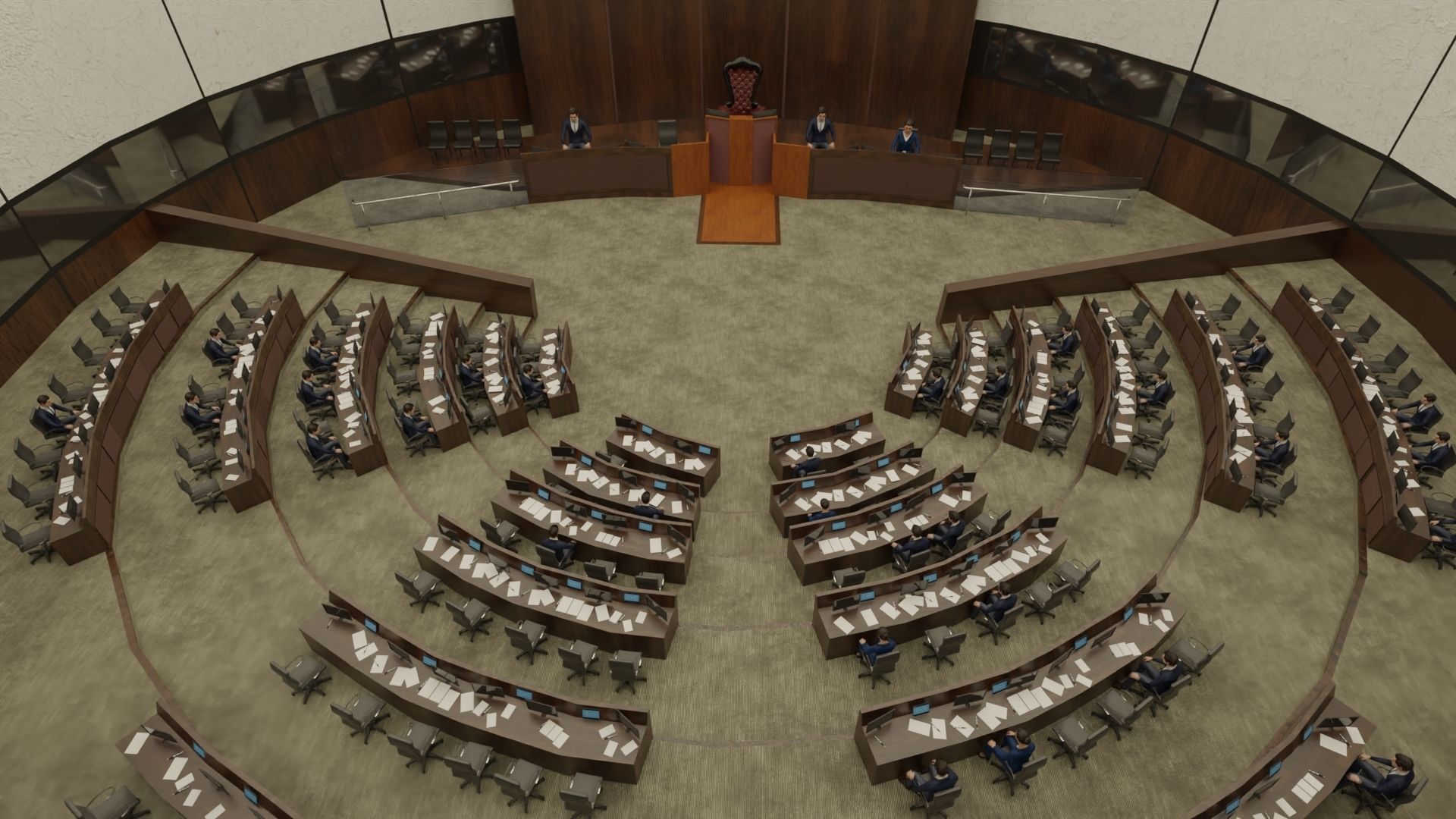 3D model VR Conference Hall Council Parliament Control Room VR / AR ...