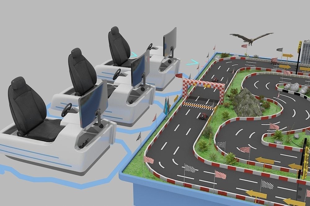 VR Virtual Racing Game Chair 3D model | CGTrader