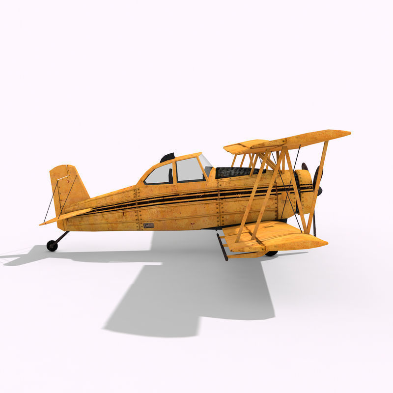 3D model 2 Lowpoly Airplanes vintage biplane VR / AR / low-poly | CGTrader