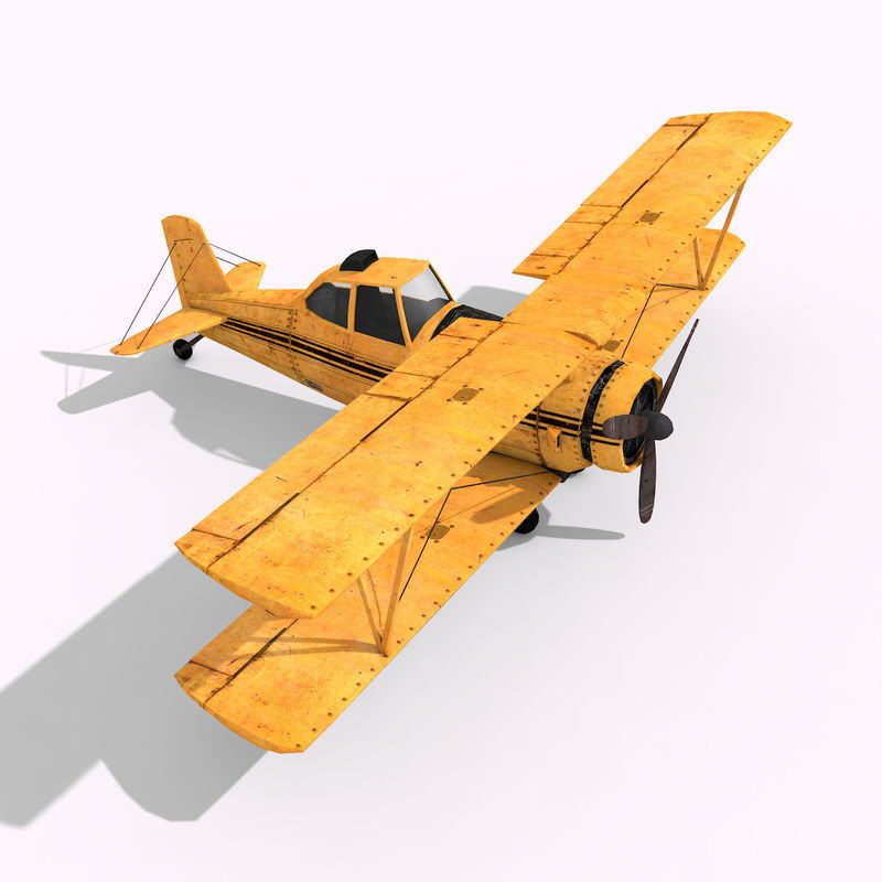 3D model 2 Lowpoly Airplanes vintage biplane VR / AR / low-poly | CGTrader