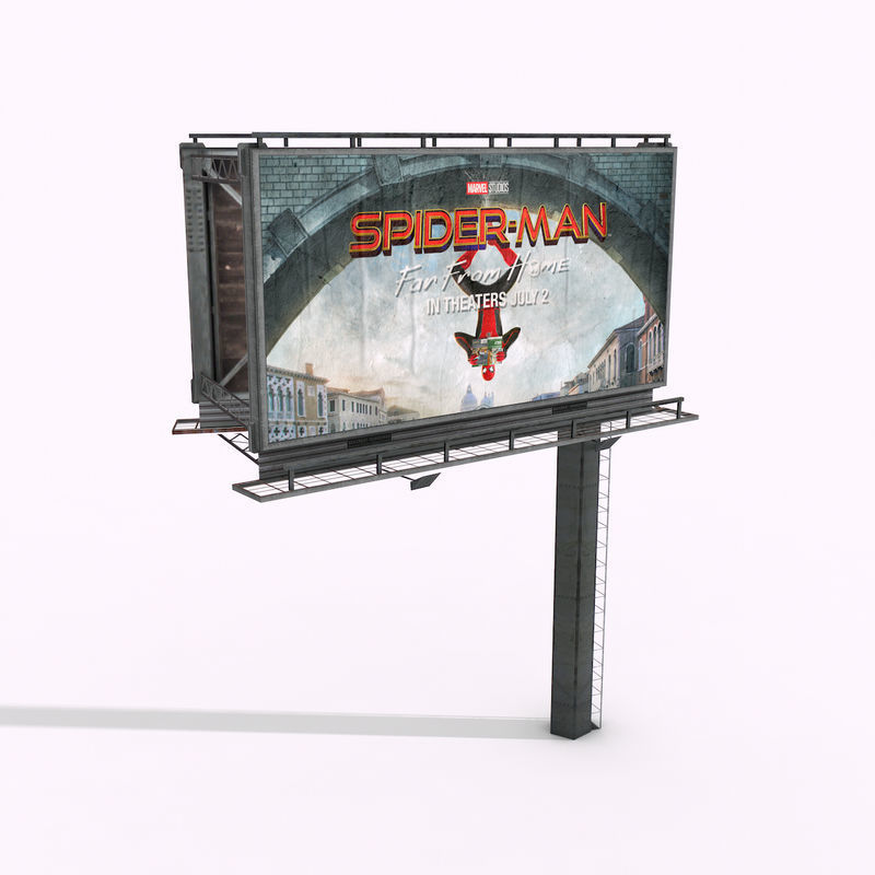 3D model Lowpolygonal Street Billboards 3D Models VR / AR / low-poly ...