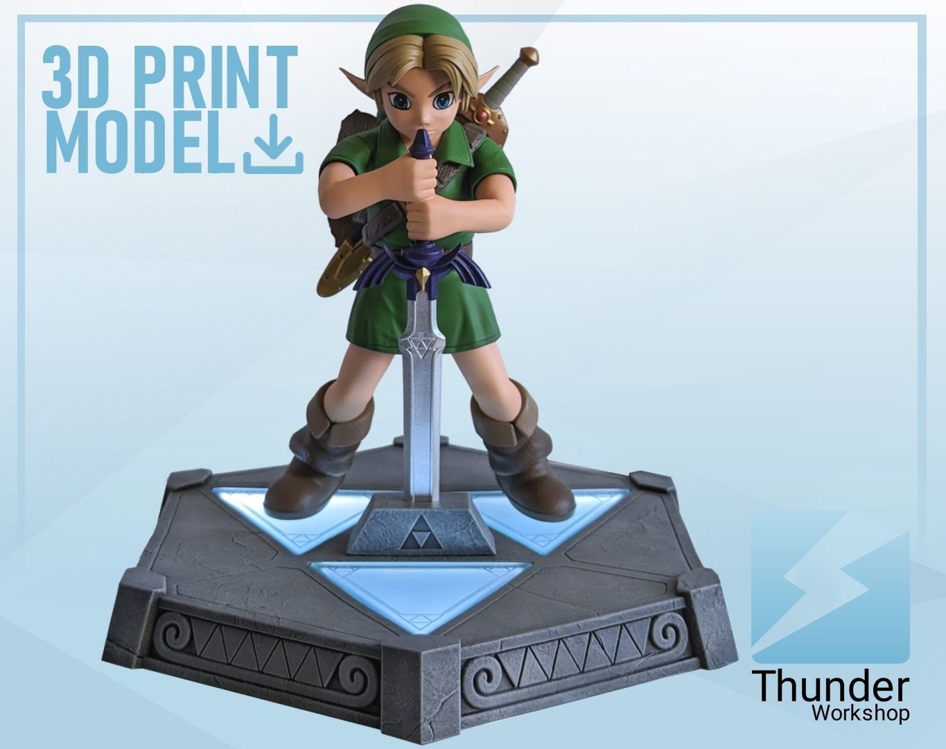 Zelda Ocarina Of Time Young Link - 3D PRINTABLE STATUE 3D model 3D ...