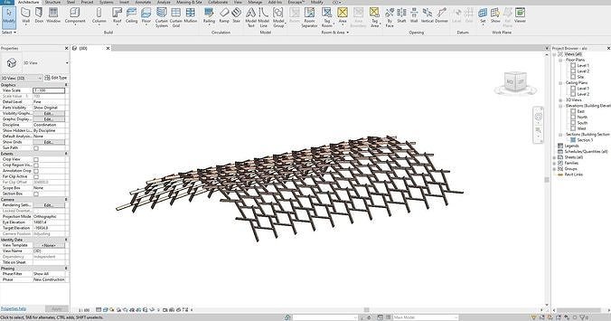 Pavilion 3d Model computer screen showing wire mesh 3D model | CGTrader