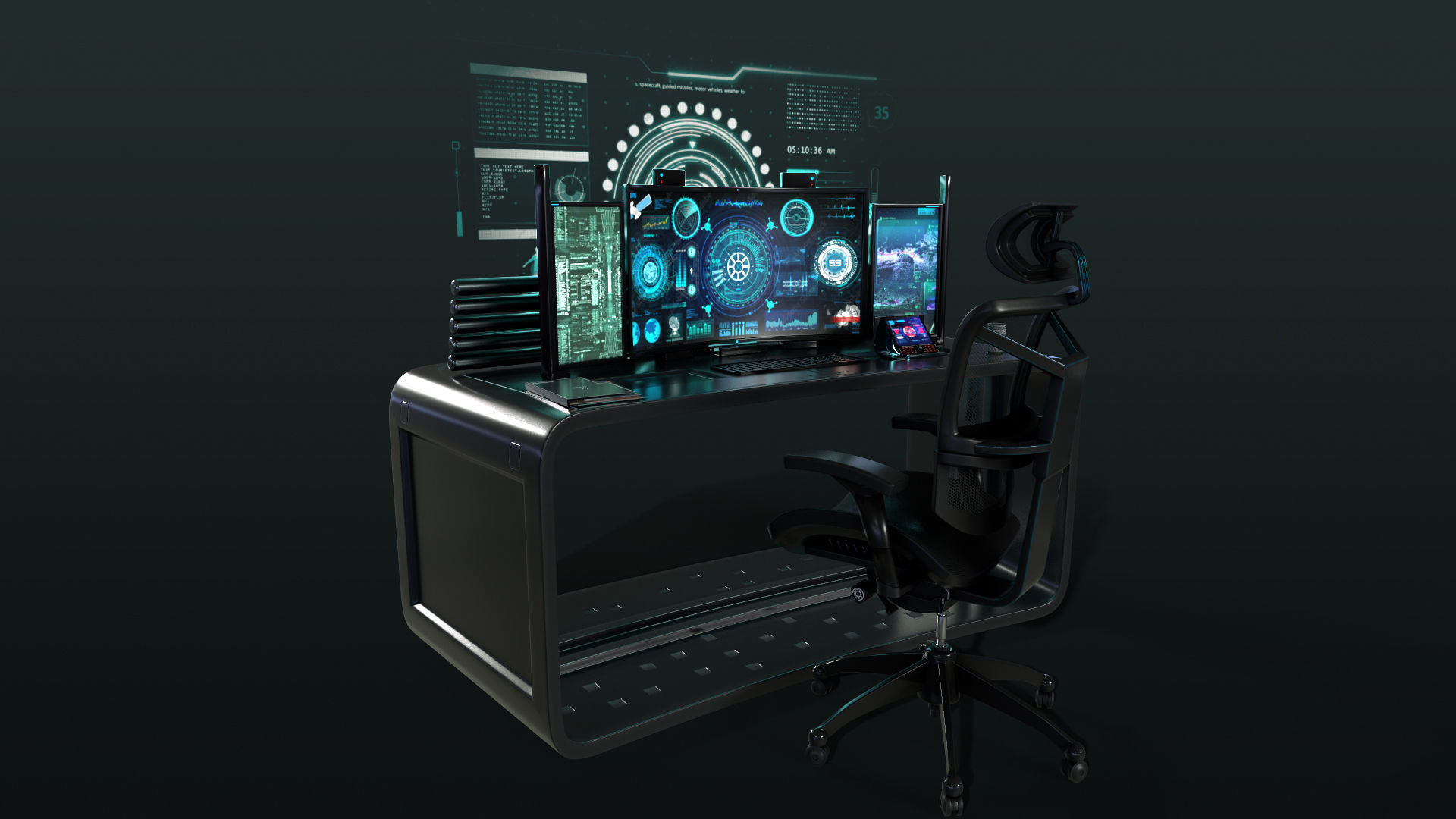 Control panel desk 3D model | CGTrader