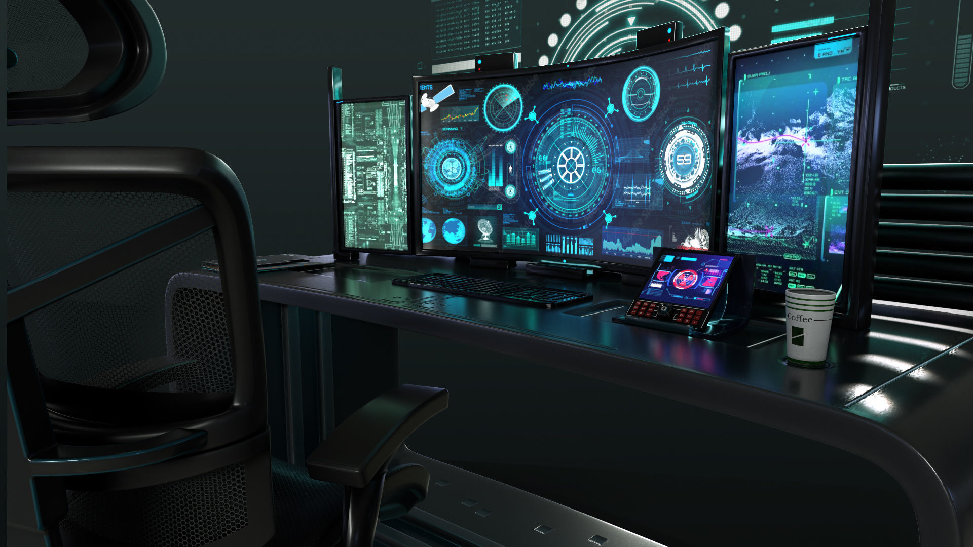 Control panel desk 3D model | CGTrader