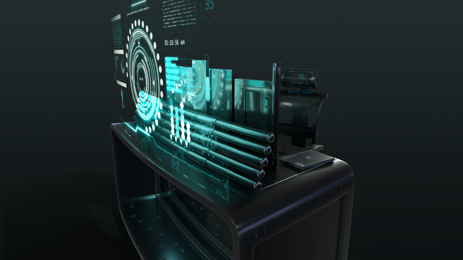 Control panel desk 3D model | CGTrader