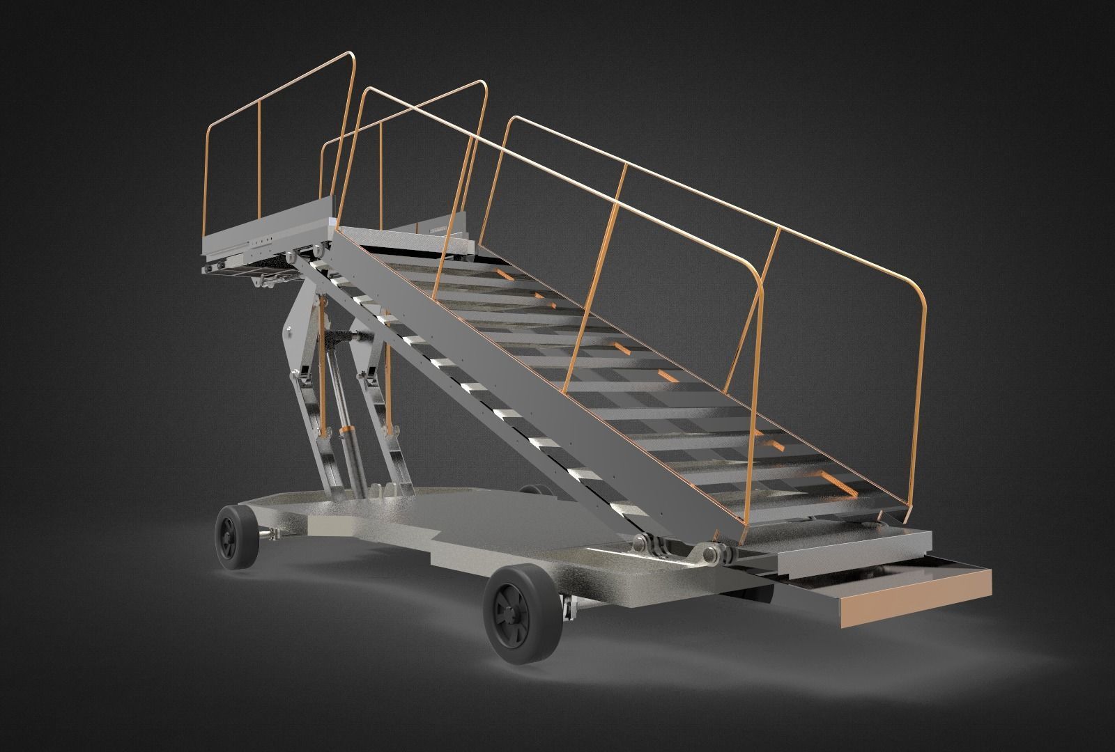 airport stairs - towable ladder 3D model | CGTrader