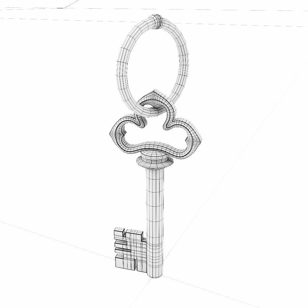 Antique old key 3d model 3D model | CGTrader