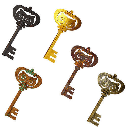 Treasure chest antique key 3d model 3D model | CGTrader