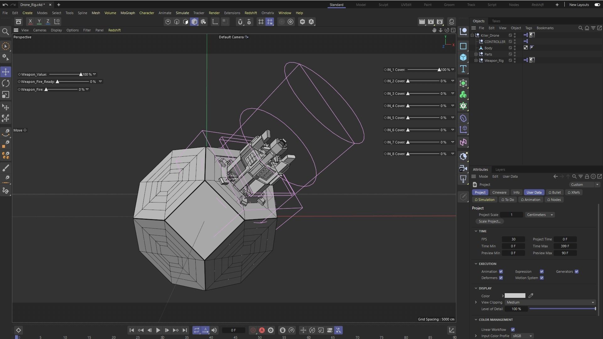 Futuristic Weapon Rig free 3D model rigged | CGTrader