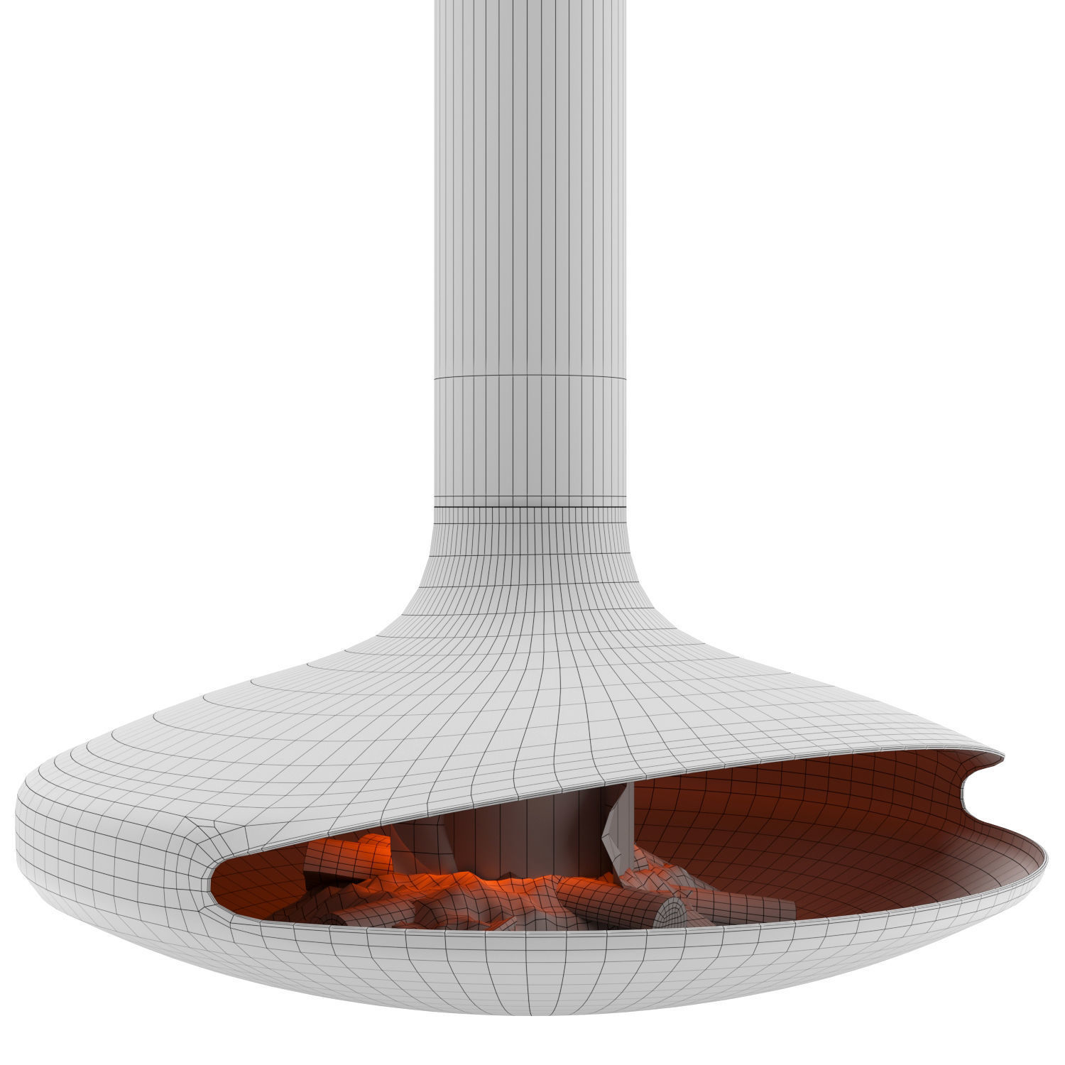 Suspended Rotating Fireplace Gyrofocus black 3D model | CGTrader