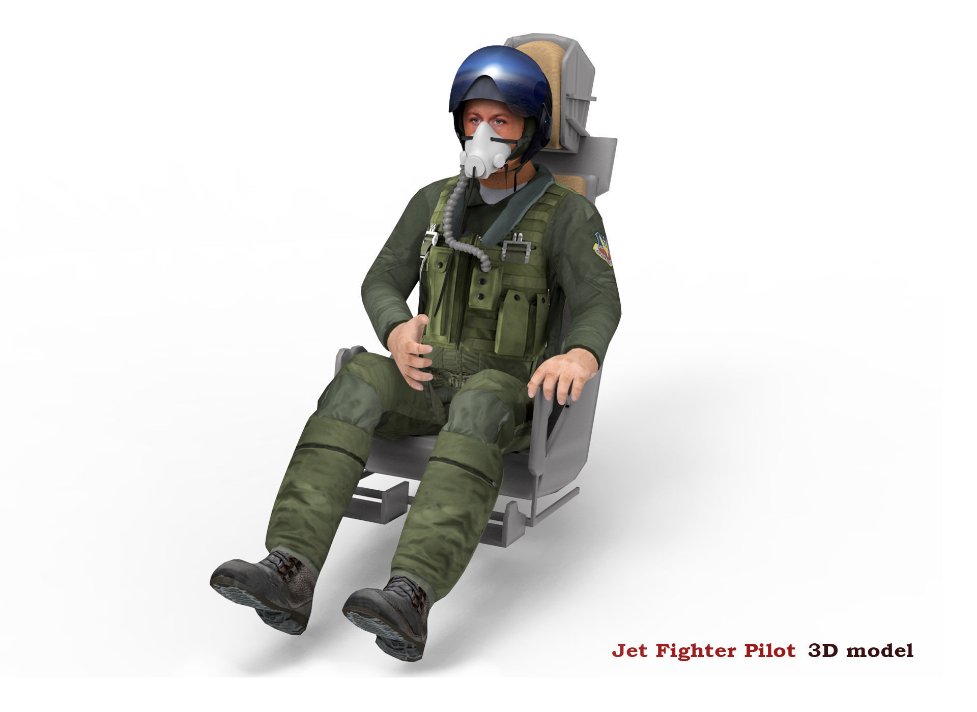 Jet Fighter Pilot 3D model | CGTrader