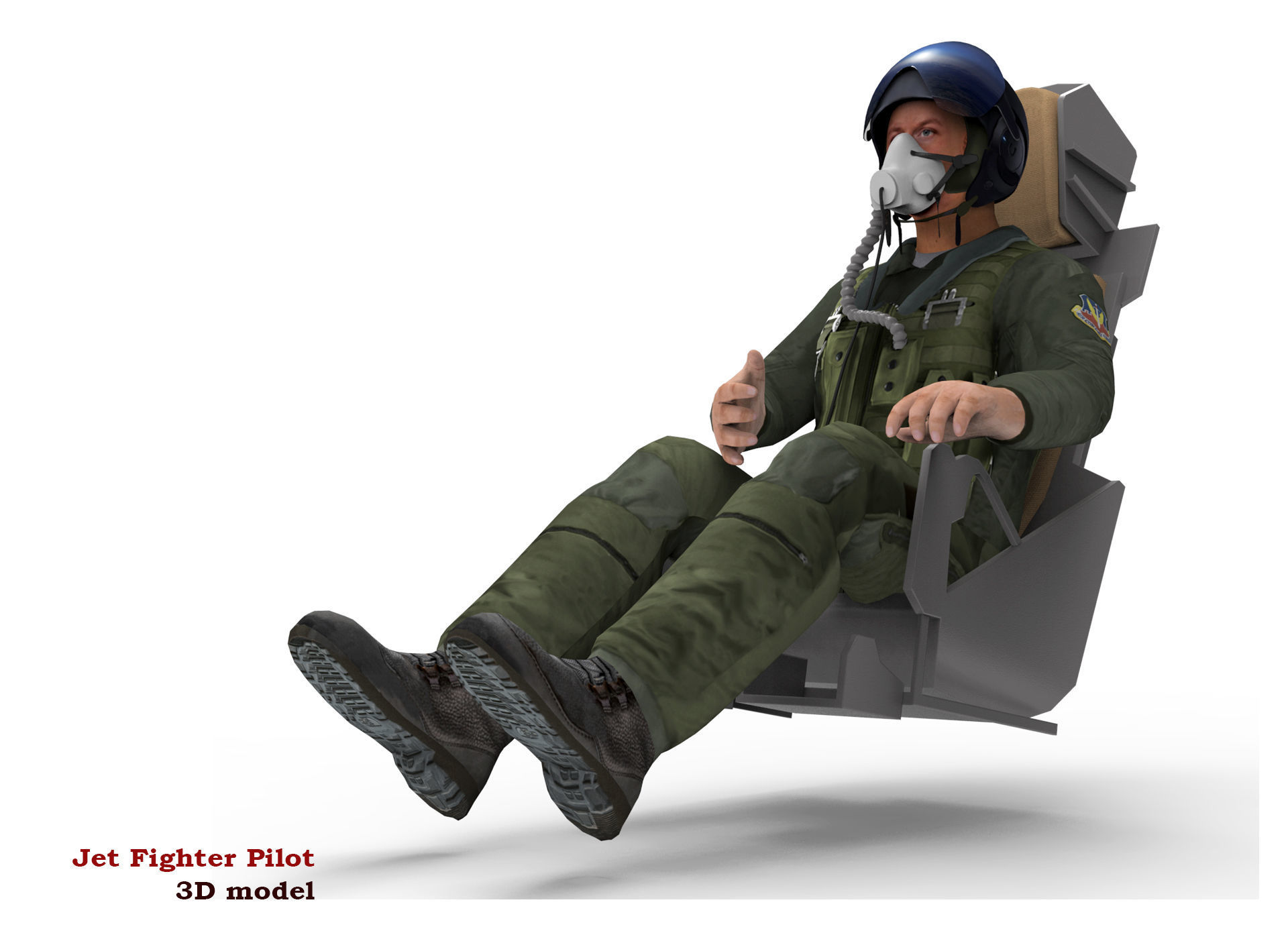 Jet Fighter Pilot 3D model | CGTrader