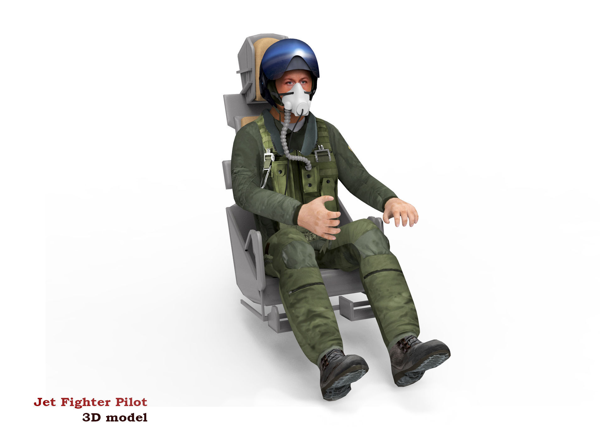 Jet Fighter Pilot 3D model | CGTrader