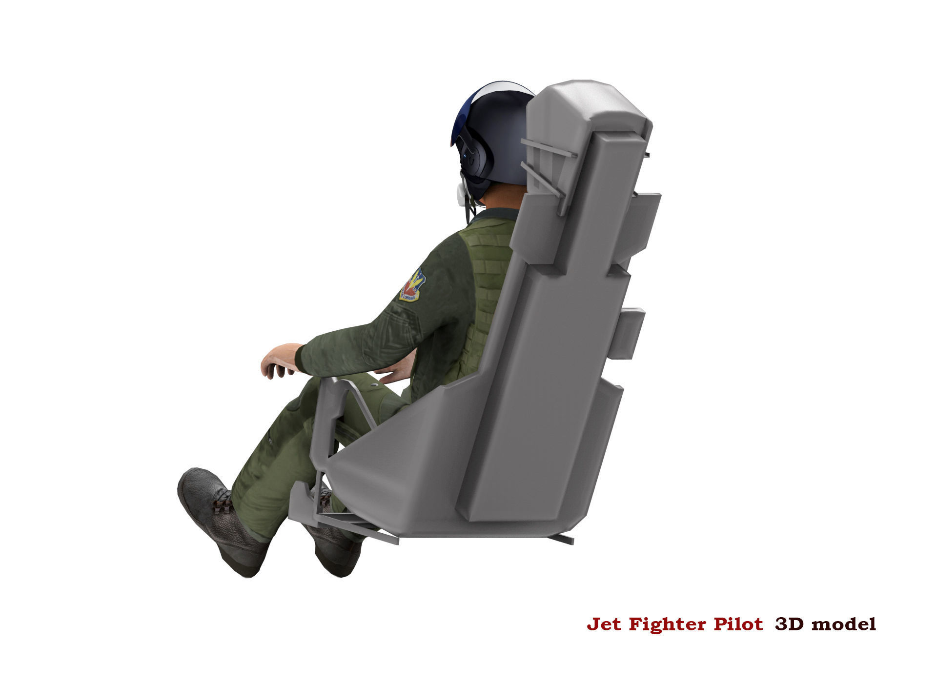 Jet Fighter Pilot 3D model | CGTrader