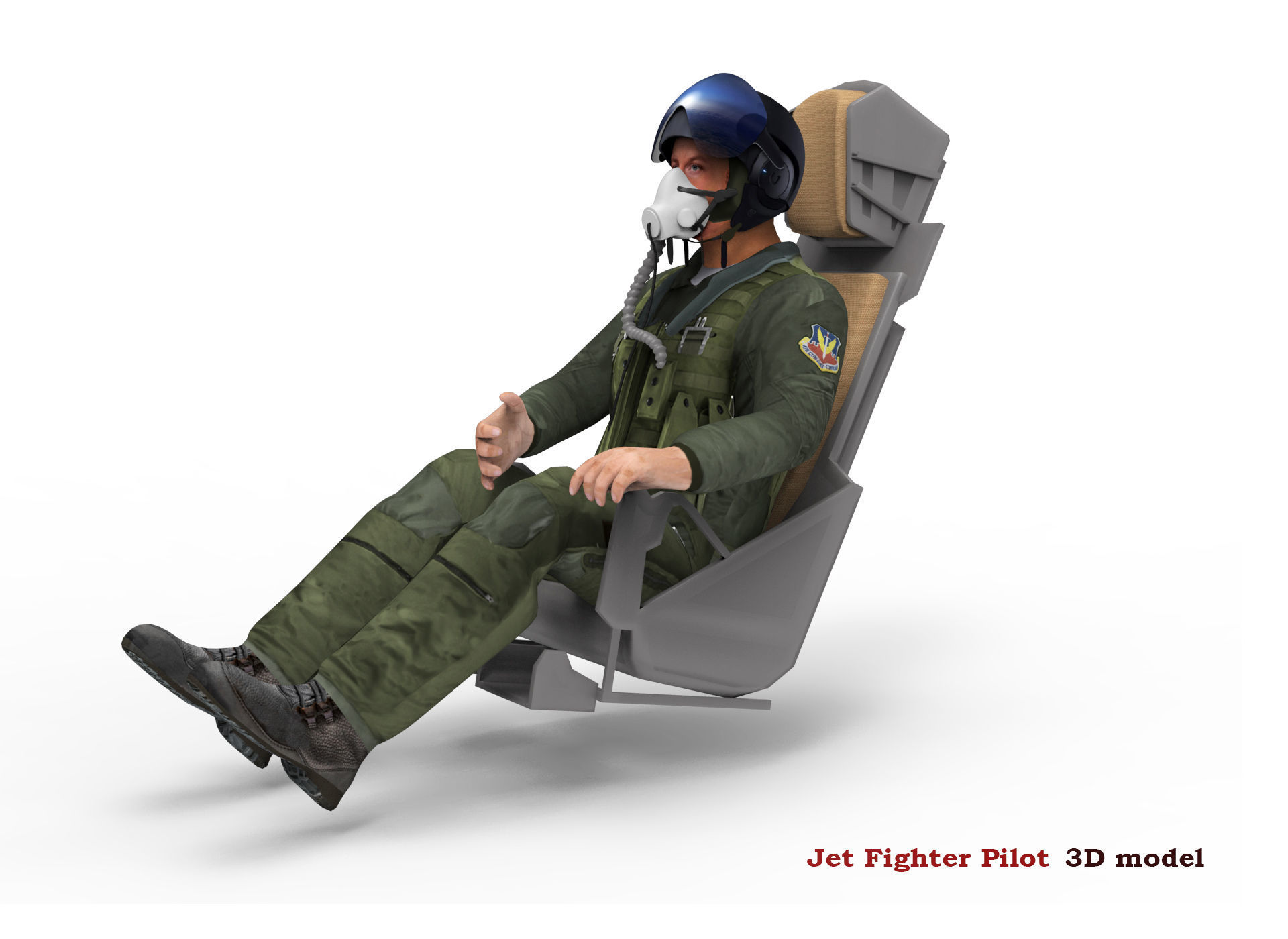 Jet Fighter Pilot 3D model | CGTrader
