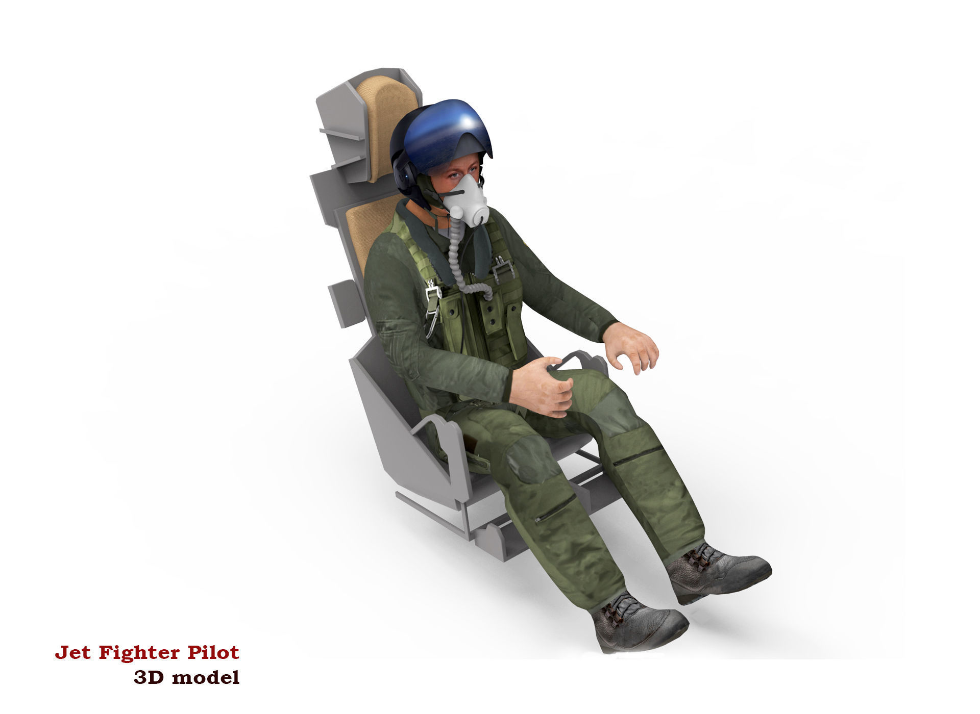 Jet Fighter Pilot 3D model | CGTrader